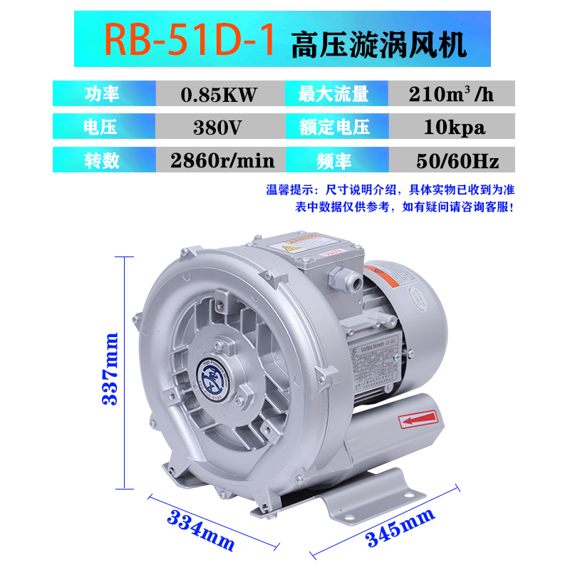 漩涡风机 2RB 510 H26高压风机 1.5KW旋涡鼓风机 1500W漩涡气泵-搜了网