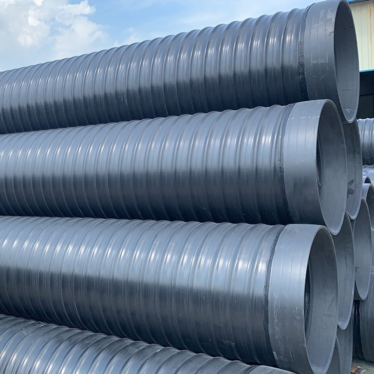 HDPE双壁缠绕管承插缠绕管DN200 300 400 500 600SN8中空壁缠绕管