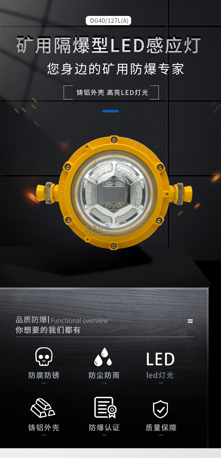 DGS40/127L(A)矿用LED感应灯 桃园煤矿防爆感应巷道灯_矿用LED感应灯_浙江益煤防爆电器有限公司